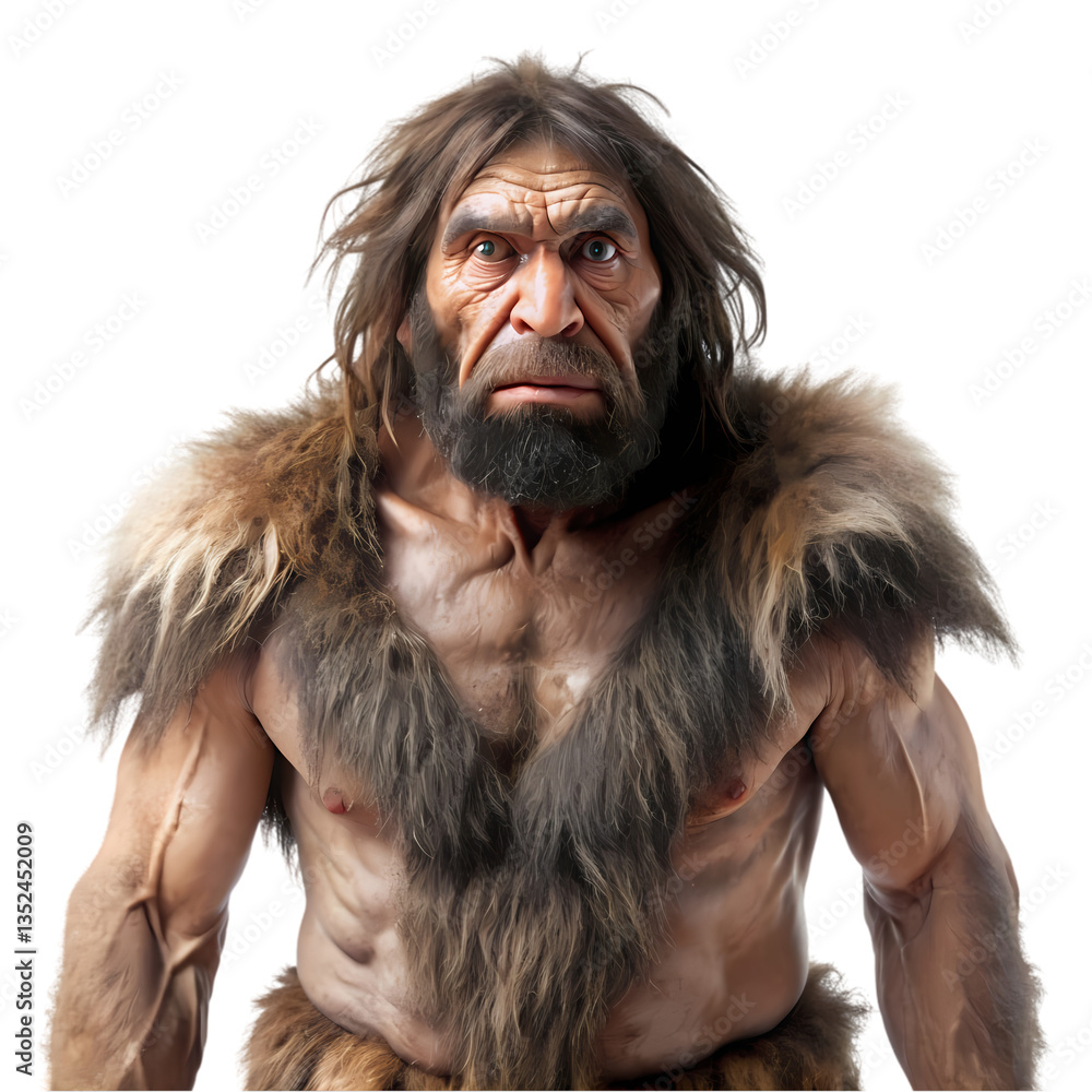 Neanderthal Man Historys Strongest Human isolated on transparent ...
