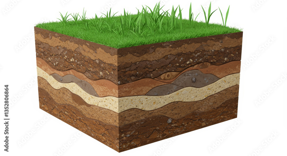 Soil Layers Cross Section - Detailed illustration of soil layers ...