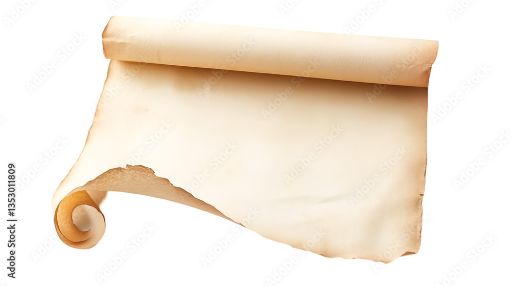 Ancient parchment scroll unfurling secrets untold mystery unveiled aged ...