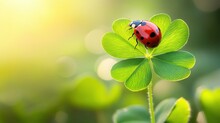 Ladybug On A Four-leaf Clover Free Stock Photo - Public Domain Pictures