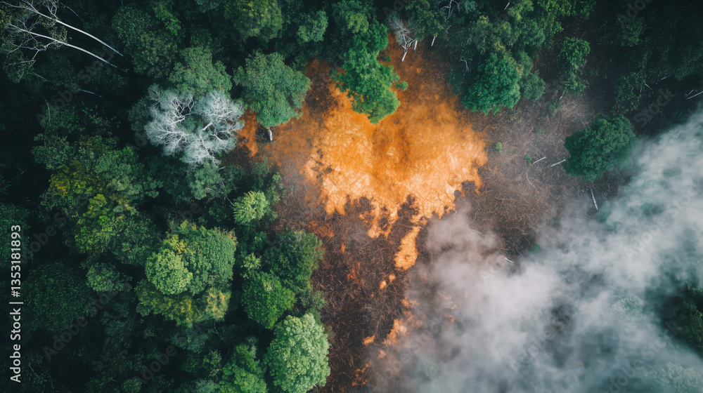 Aerial Drone View of Deforestation in the Amazon Rainforest ...