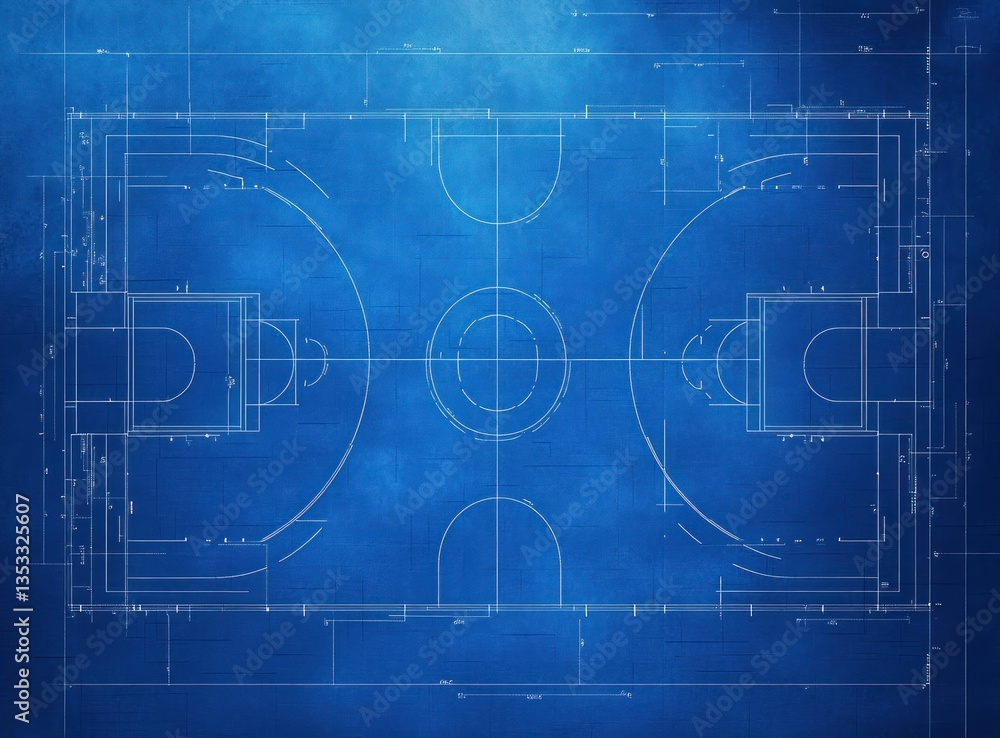 Basketball Court Architectural Blueprint Design Construction Drawing ...