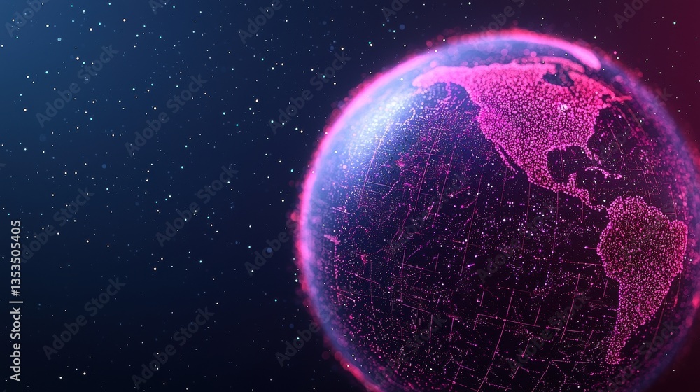 Artificial Intelligence and Machine Learning Rotating globe with data ...
