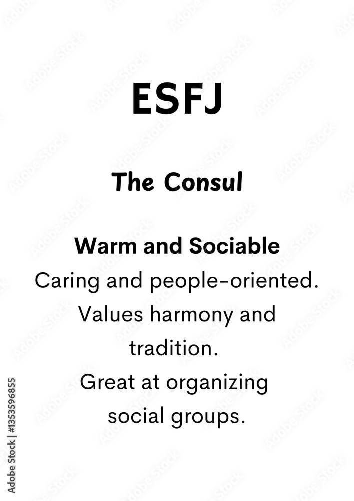 MBTI, ESFJ Stock Illustration | Adobe Stock