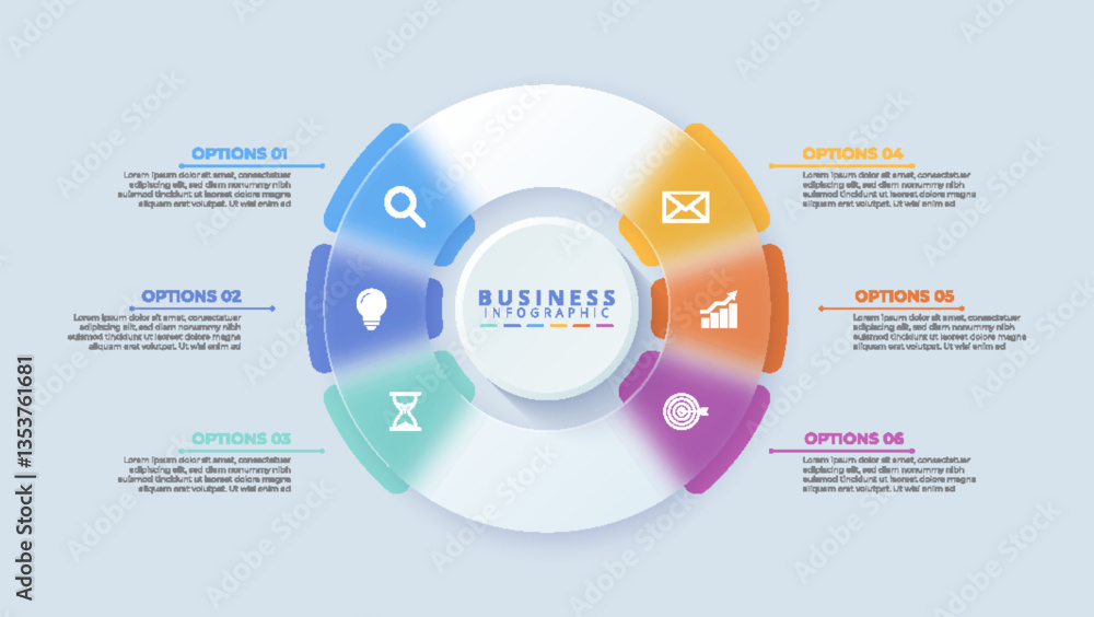 Infographic labels with icons and 6 options or steps. Suitable for ...
