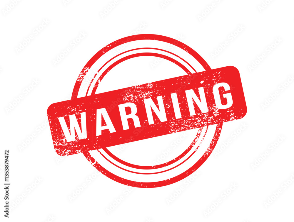 Red Warning stamp grunge round vintage rubber stamp vector png. warning ...