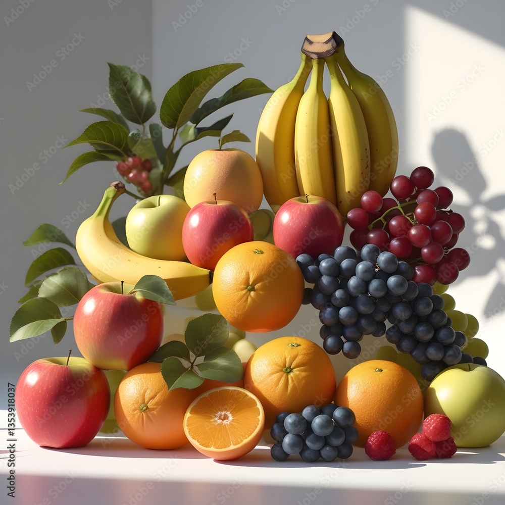 /imagine: a highly detailed, realistic fruit chart,VisualStyle ...