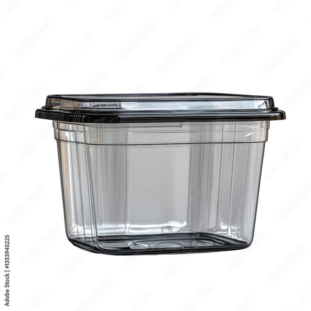 Clear plastic food container isolated on transparent background. Stock ...