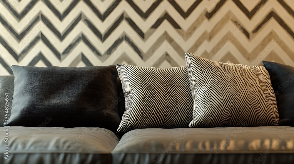 Sophisticated design of ornamental zigzag motifs with rhythmic angular ...