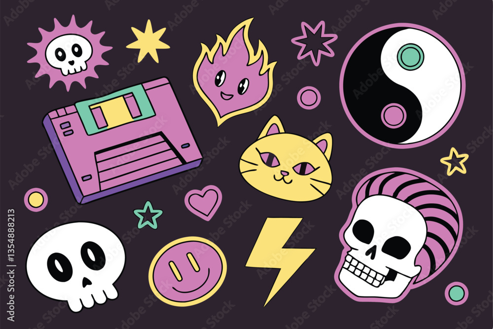 21 Retro pixel art, colorful icons, 8-bit graphics, nostalgic computer ...