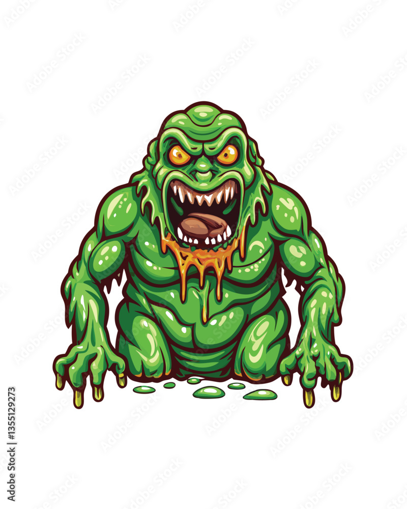 Render a terrifying ooze beast, a monstrous entity composed of ...