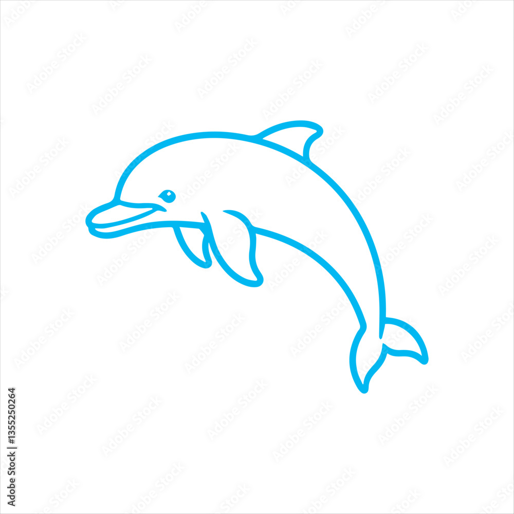 Simple Dolphin Line Art Illustration,Minimalist Dolphin Outline Drawing ...
