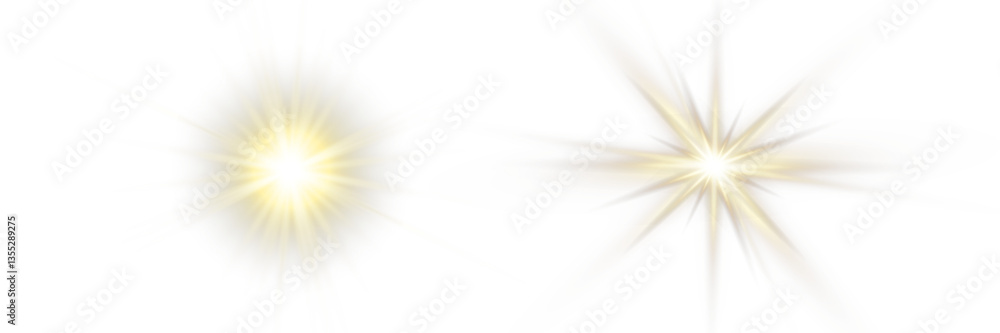 Vector transparent sunlight with sun glare. Overlay, Sun rays and glare ...