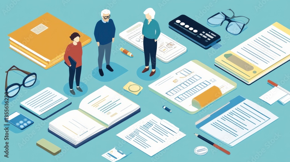 Digital Illustration of Retirement Income Planning Stock Photo | Adobe ...