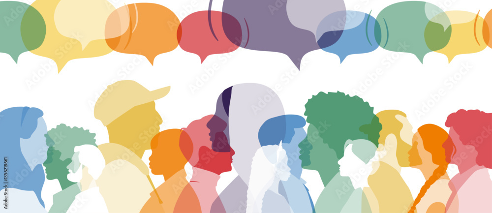 Different people with chat bubbles. Communication concept. Stock Vector ...