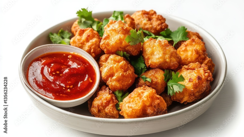 crispy chicken pakora is deep-fried to golden perfection and served ...