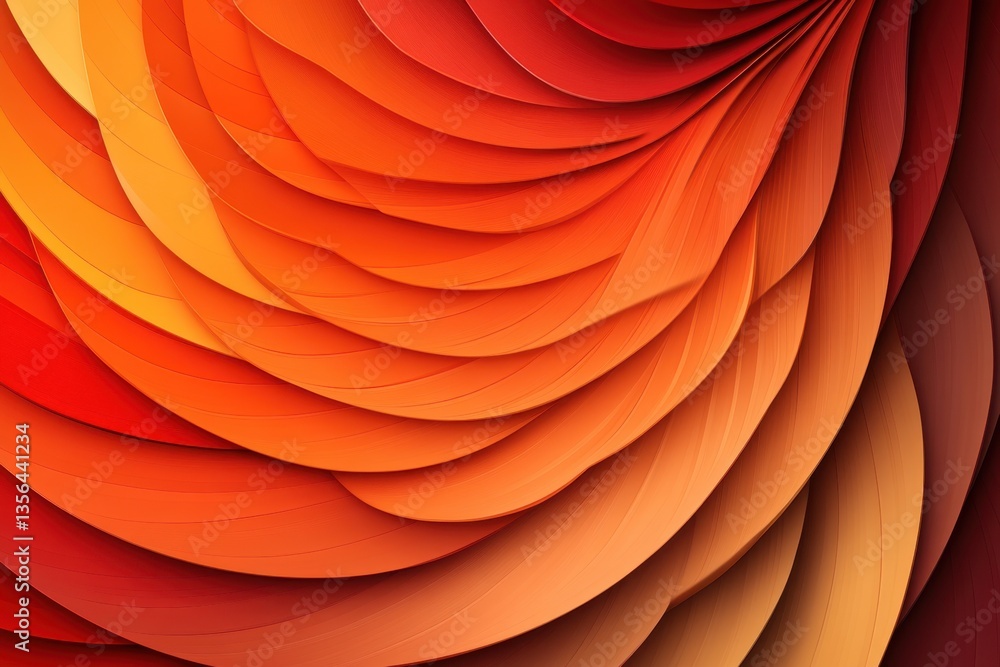 Abstract orange gradient layers background with smooth curves and ...