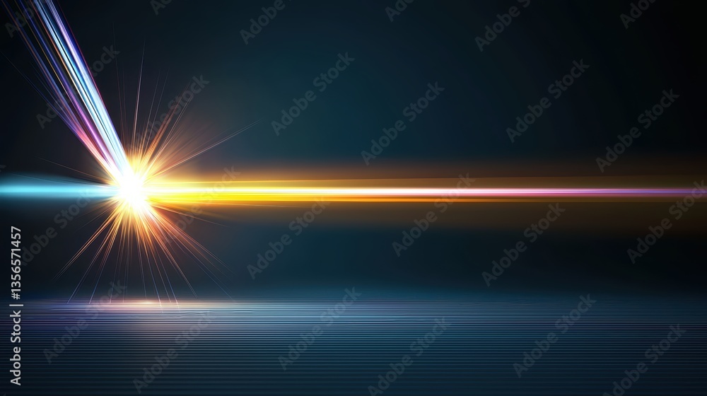 Rainbow Beam Refraction Rays Light rays refracting through a prism to ...