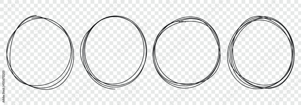 Scribble horizontal ellipse in rounder. Round scrawl frames. Pencil ...