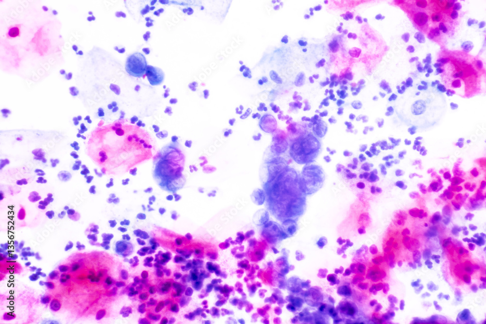 Genital herpes infection by the herpes simplex virus (HSV) of the genitals.Ground glass ...