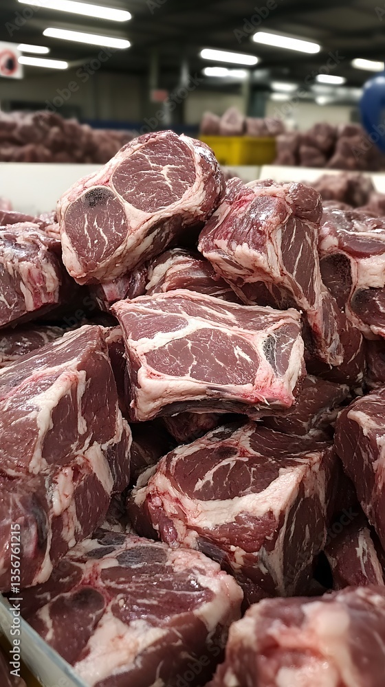 Raw Lamb Chops Close Up Butcher Shop Meat Stock Photo | Adobe Stock