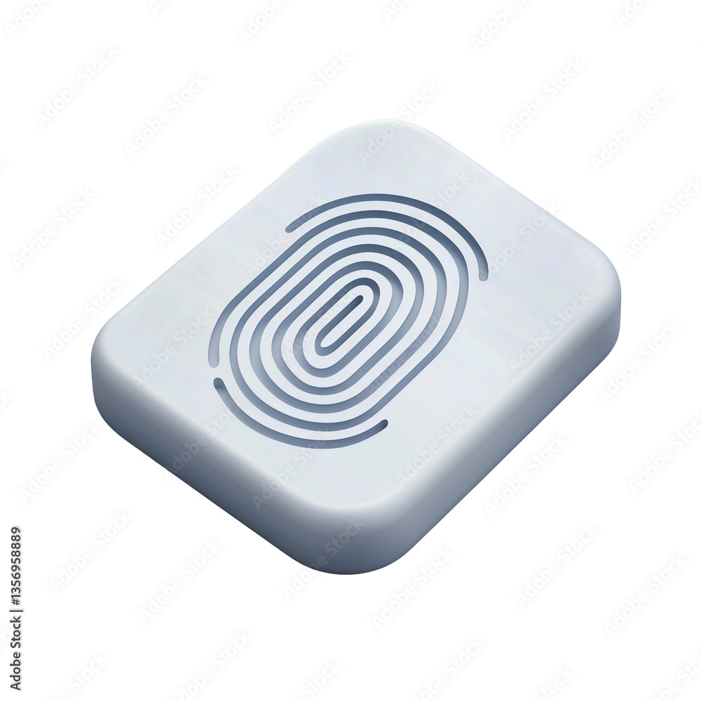 Fingerprint Sensor Rectangular White Object with Rounded Corners and ...