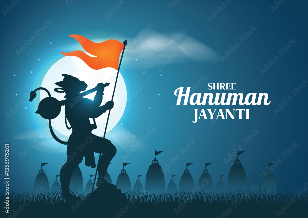 Vector de Stock Shree Hanuman Jayanti Calligraphy, Greetings and wishes ...