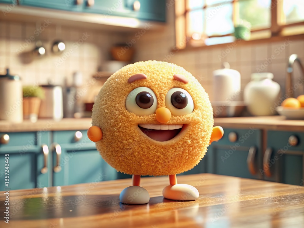 Cute Yeast Cell Cartoon Character Candid Photo - Funny Microbiology ...