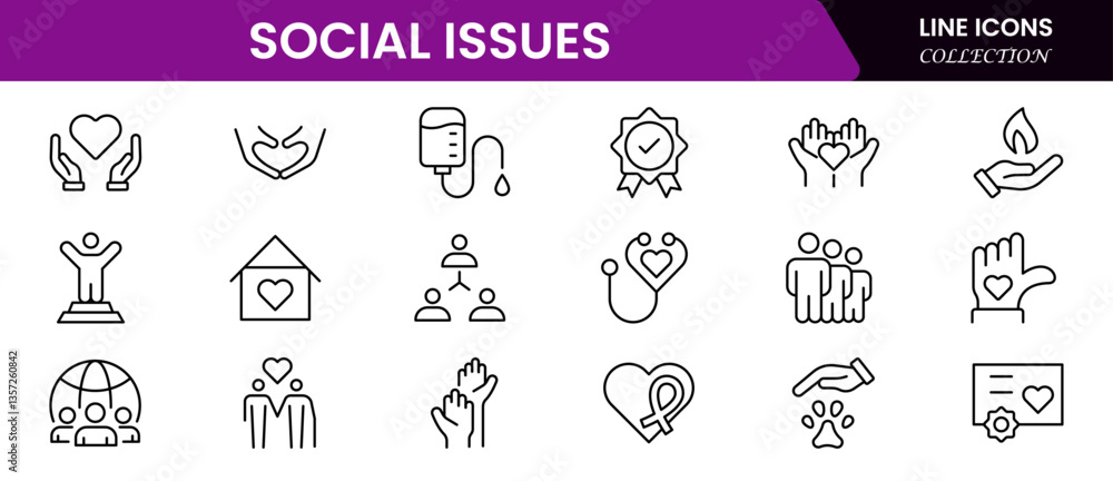 Social Issues Icon Set. Thought-provoking and impactful icons designed ...