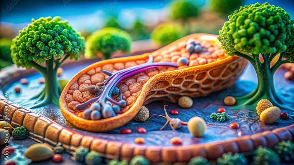 Miniature Pancreas Anatomy: Detailed Cellular Structure, Islets of ...