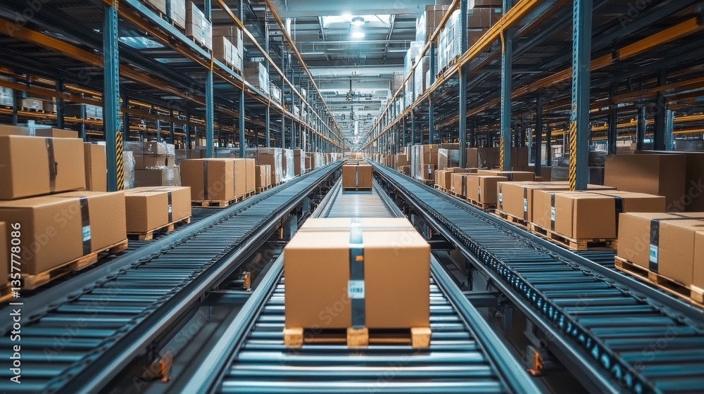 Workers are managing inventory and sorting packages in a bustling ...