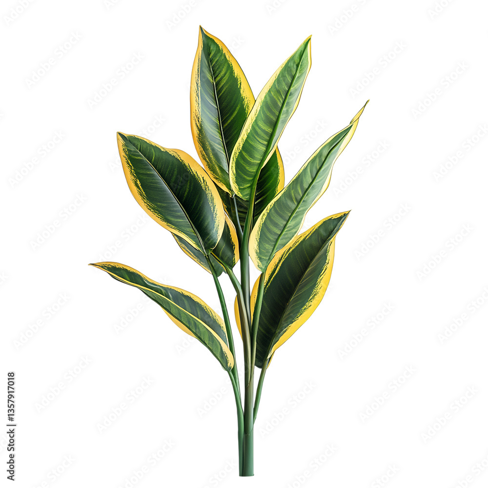 Tall Snake Plant with Upright Variegated Leaves Isolated on Transparent ...
