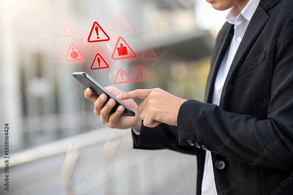 Foto Cybercrime security concepts, Scam warning messages and traps ...