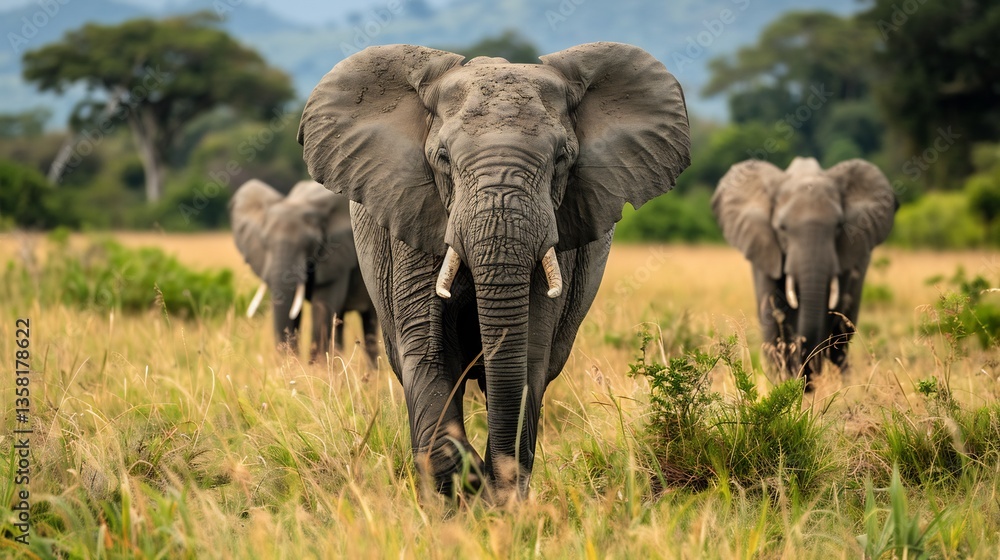 Elephant raid farmland search of food conflict between rural community ...