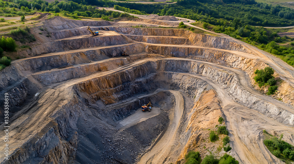 p9204897 316 mining at a height industrial terraces on a mineral mine ...