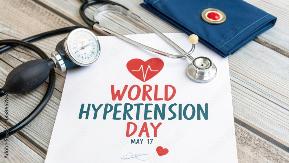 World Hypertension Day Celebration with Stethoscope, Blood Pressure ...