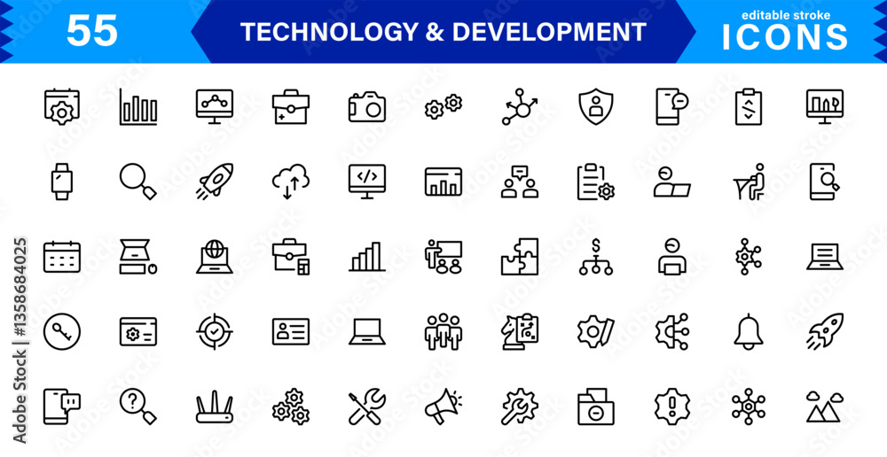Ultimate Tech and Development Symbols Set. Minimal, Vector-Based Icons ...