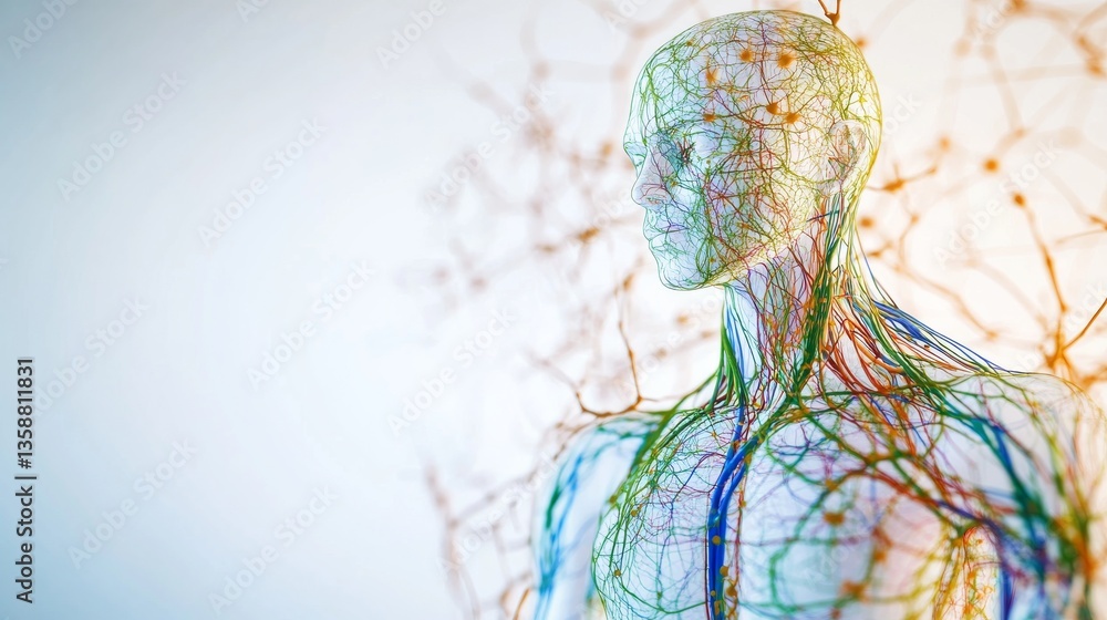 Lymphatic system pathway displayed in a healthcare office on a wall ...