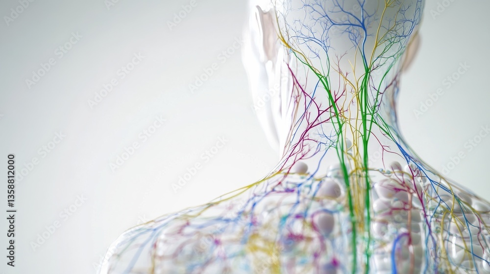 Lymphatic system pathway displayed in a healthcare office on a wall ...