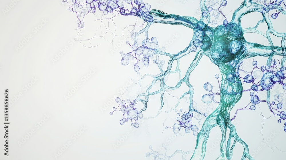 Foto de Stock Lymphatic system with a diagram showing fluid flow and ...