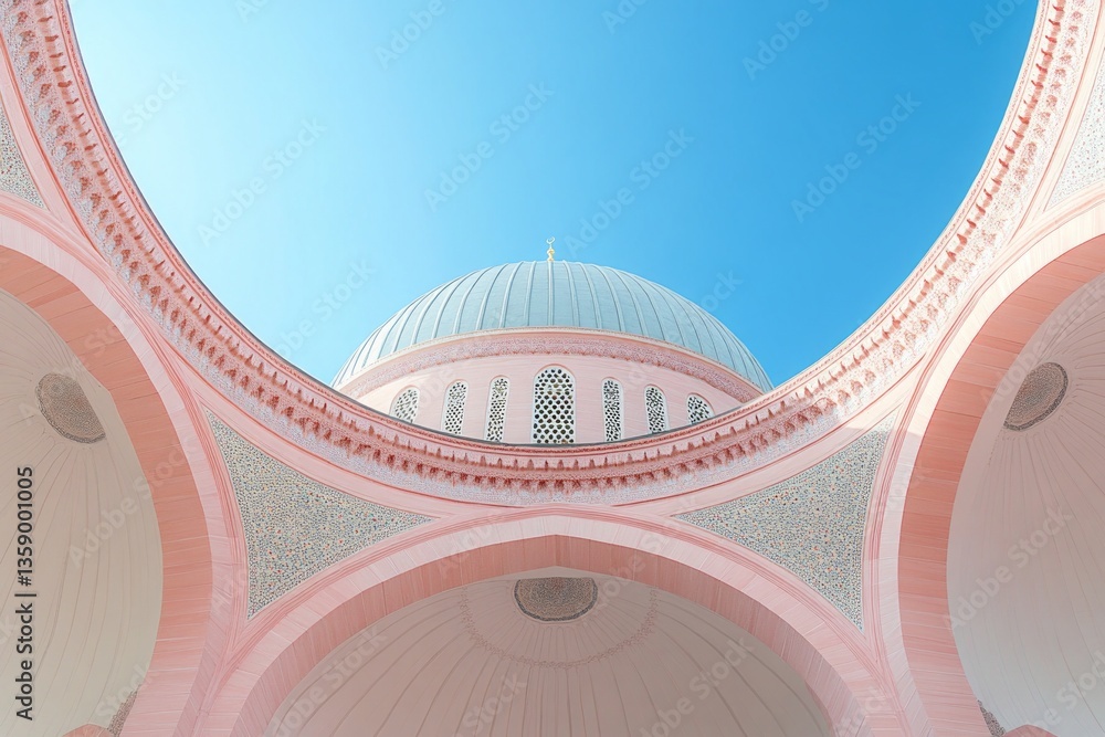 Stunning Pink Mosque Dome Architecture Under a Clear Sky. A ...