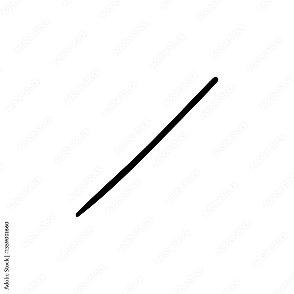 Slim slash symbol in hand drawn style. Vector illustration isolated on ...