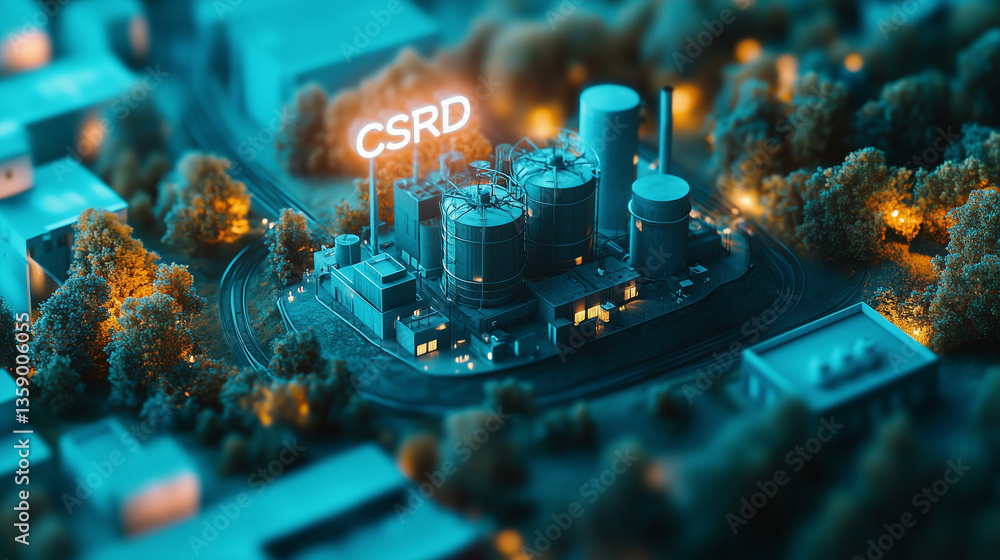 Corporate Sustainability Reporting Directive (CSRD) Concept, Industrial ...