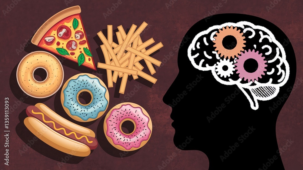 Mindful Eating Conceptual Image of Food Choices and Brain Function ...