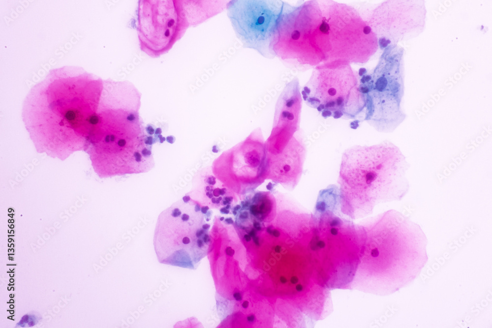 View in microscopic of koilocyte cell criteria of HPV (Human Papilloma ...