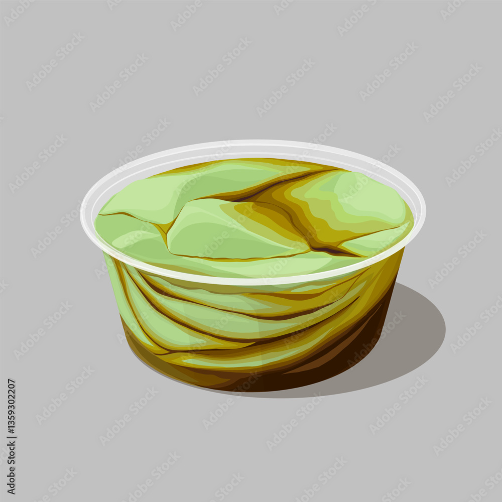 Pandan Flavored Tau Fu Fah with Brown Sugar Syrup Vector Clipart ...