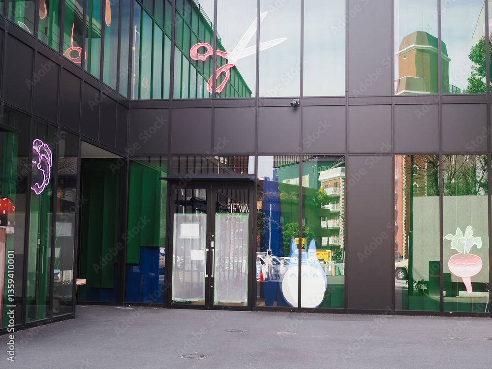 TOKYO, JAPAN - March 18, 2025: Detail of the Jing Harajuku building ...
