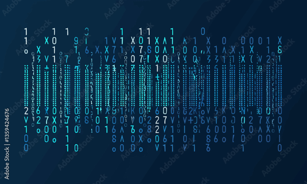 ASCII Art style Illustration of XXXXX over blue background Stock Vector | Adobe Stock