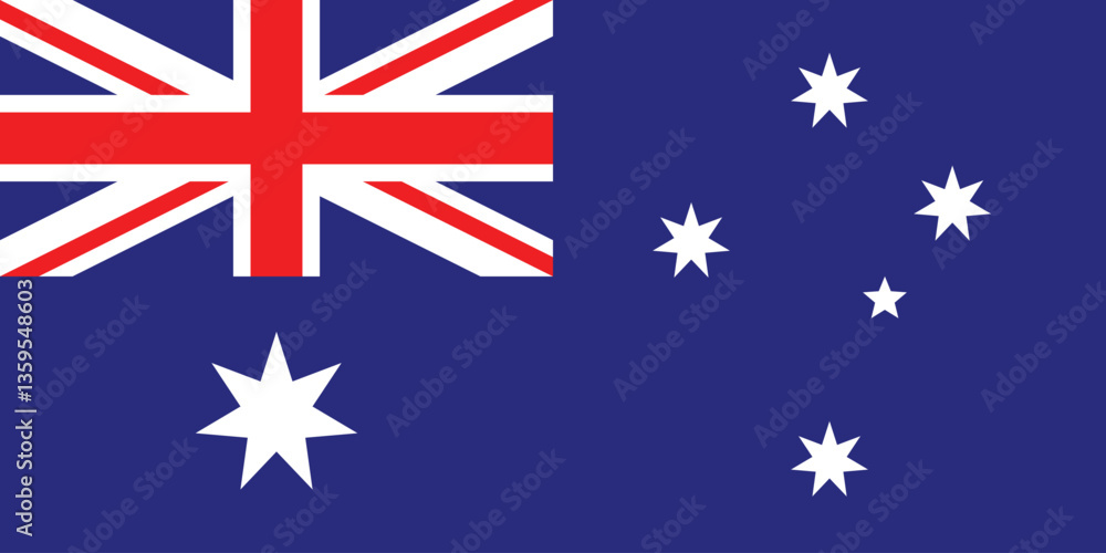 Australia Flag Vector Clipart Illustration, Australian National Flag ...