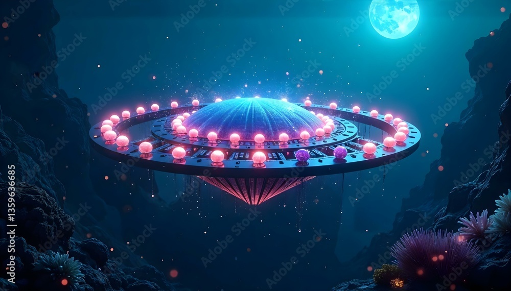 3D quantum computing core with glowing qubit spheres orbiting a sleek ...